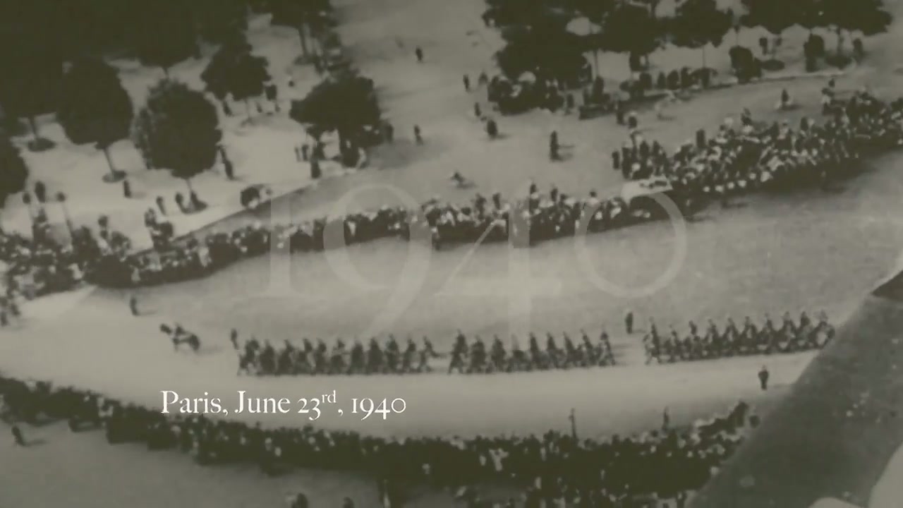 "Adolf Hitler walks triumphantly into the streets." - Hitler's Gold quote