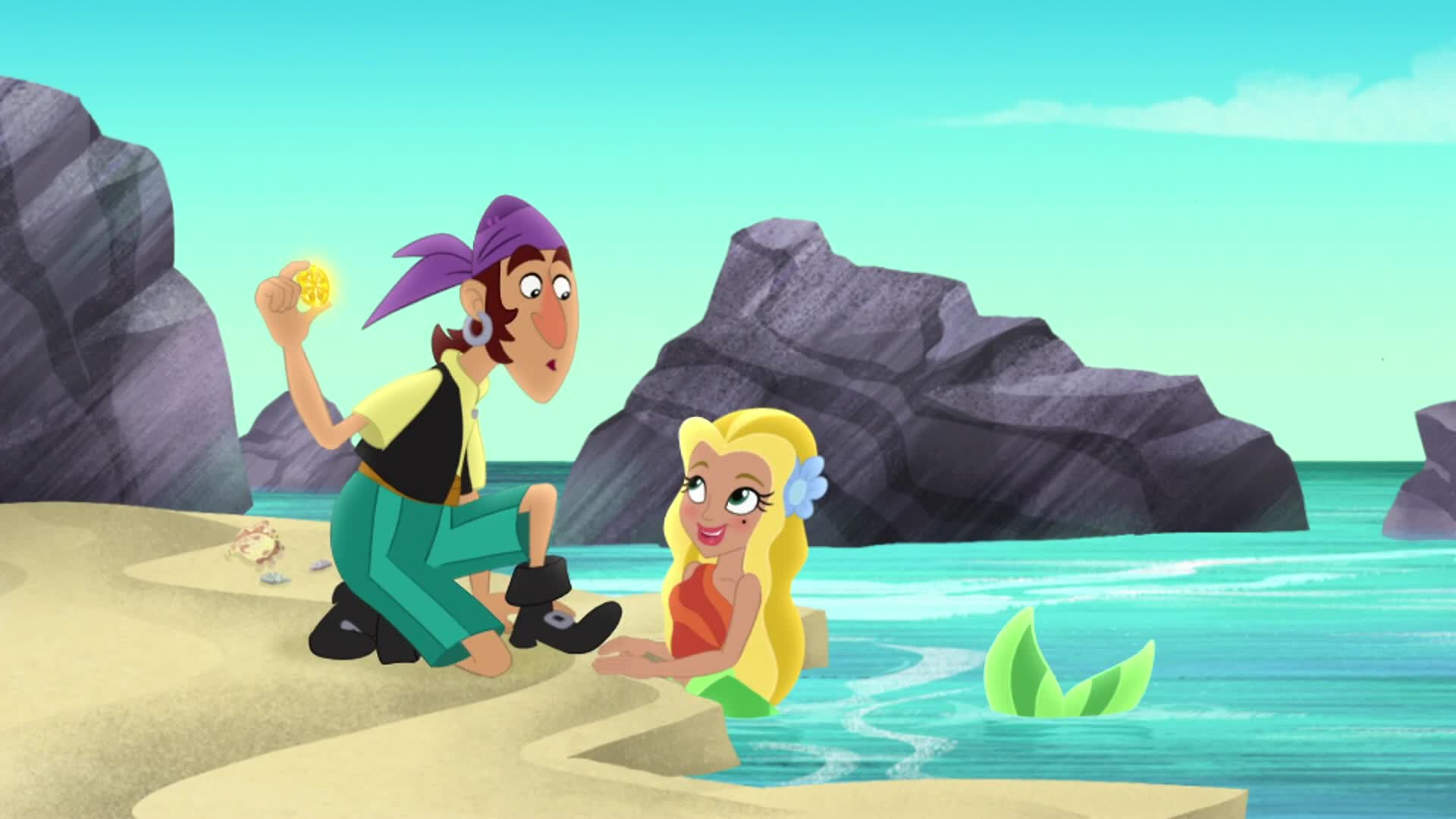 "Ahoy, handsome pirate. Galloping galleons!That is a lucky coin. Give ...