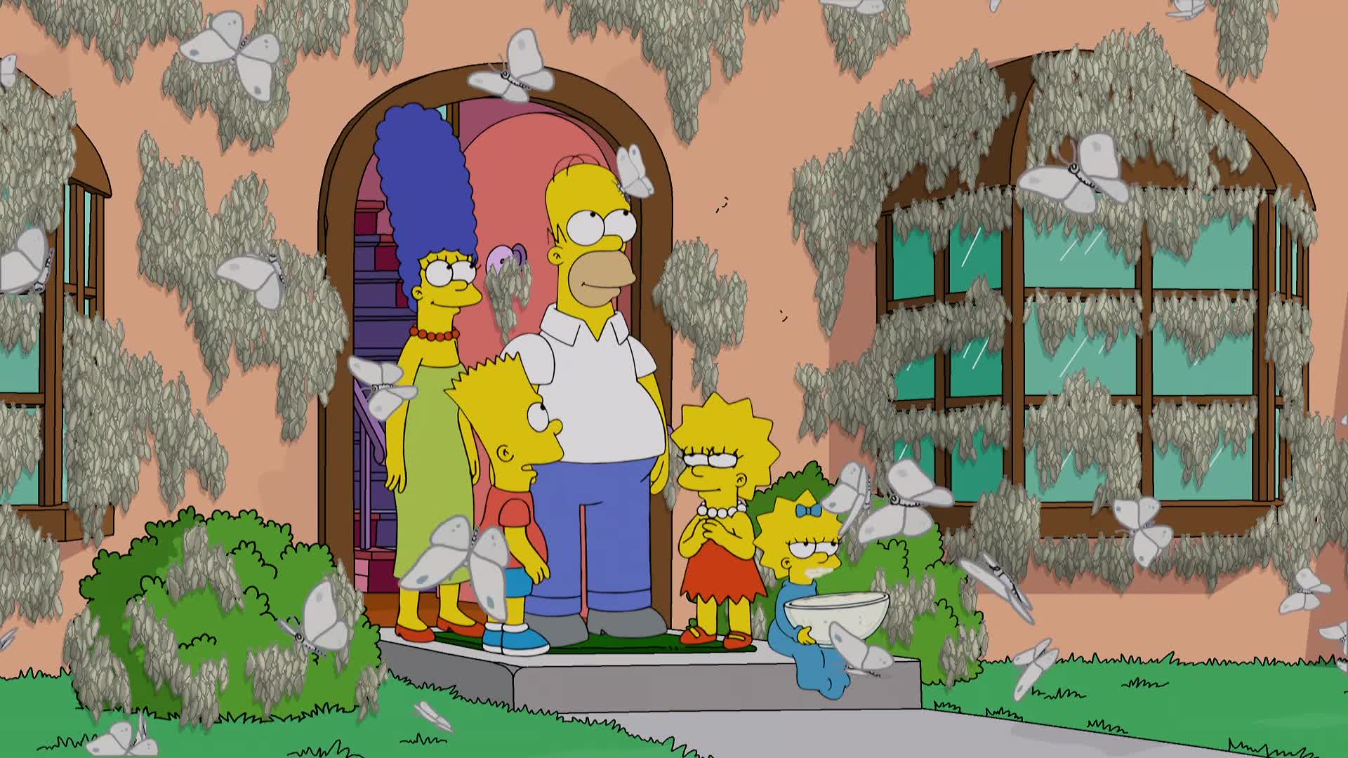 - Aw.- Butterfly! Cool. Ew! Gross.Get 'em off, get 'em off! Aah ...