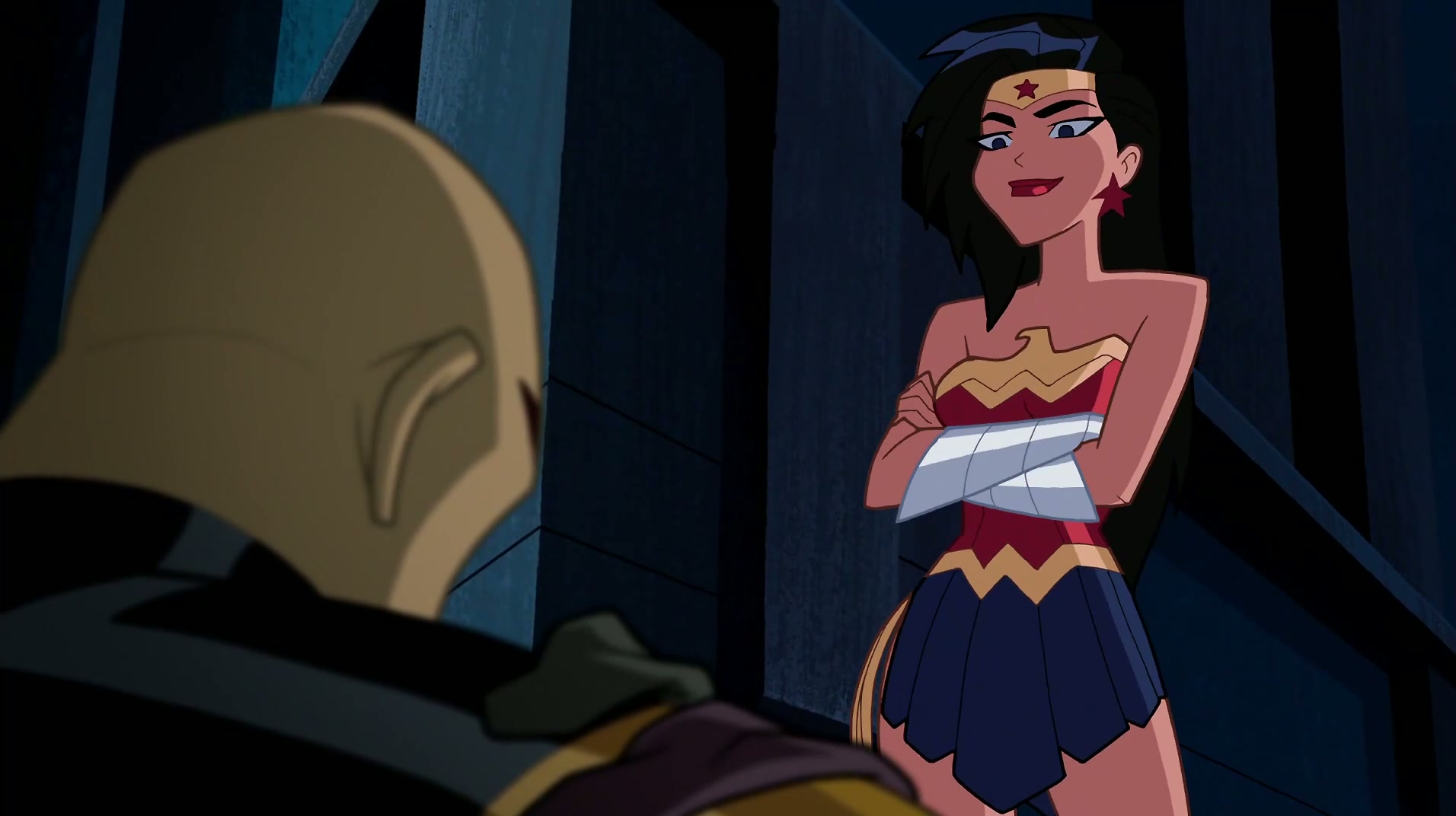 - Back away, Wonder Woman.- (GUN CHARGING) Even I don't know what ...