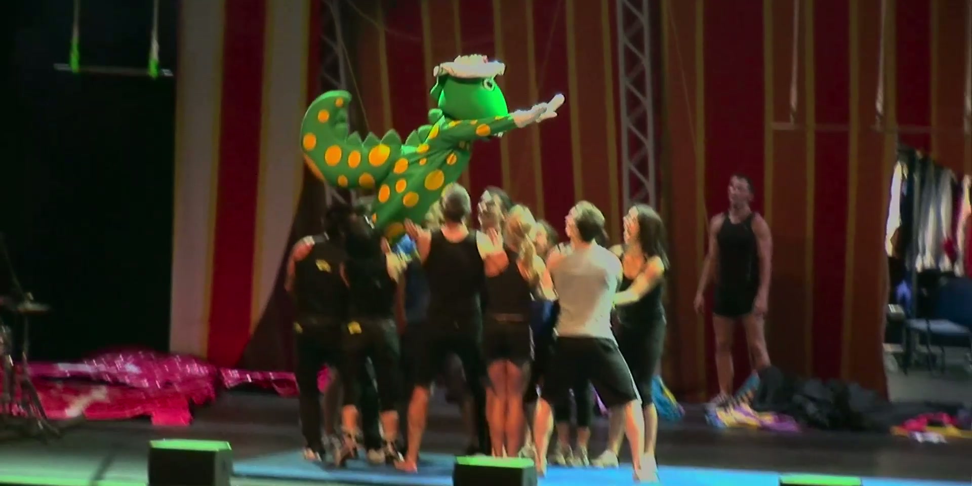 So we were learningall these circus tricks. Like I learned how to do ...