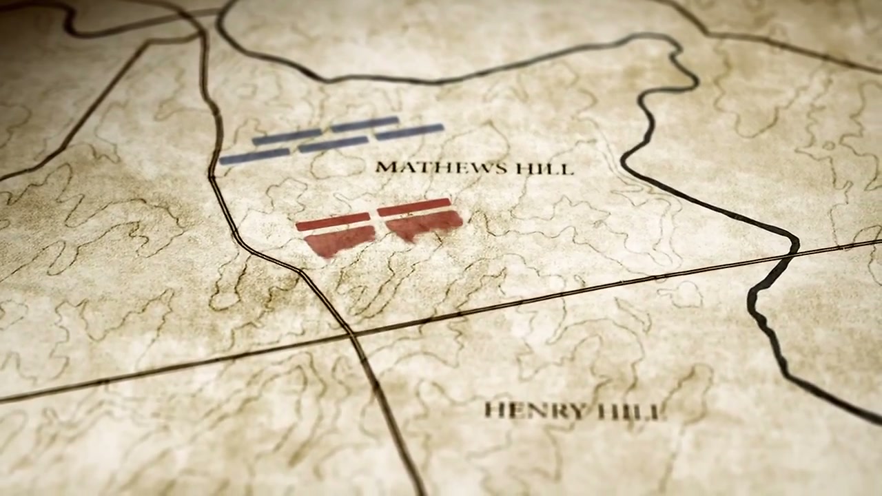 Faced with superior numbers, the confederatesare now fleeing back to ...