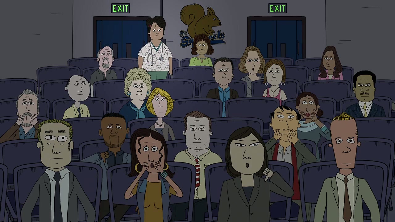 - Get him off the stage. - Um, it's called comic relief, you soulless ...