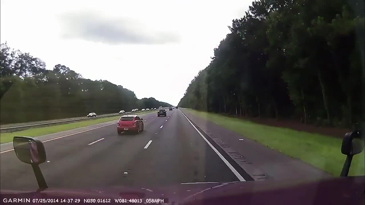 I 95 south in st.Augustine, florida, The dash cam of atractor trailer ...