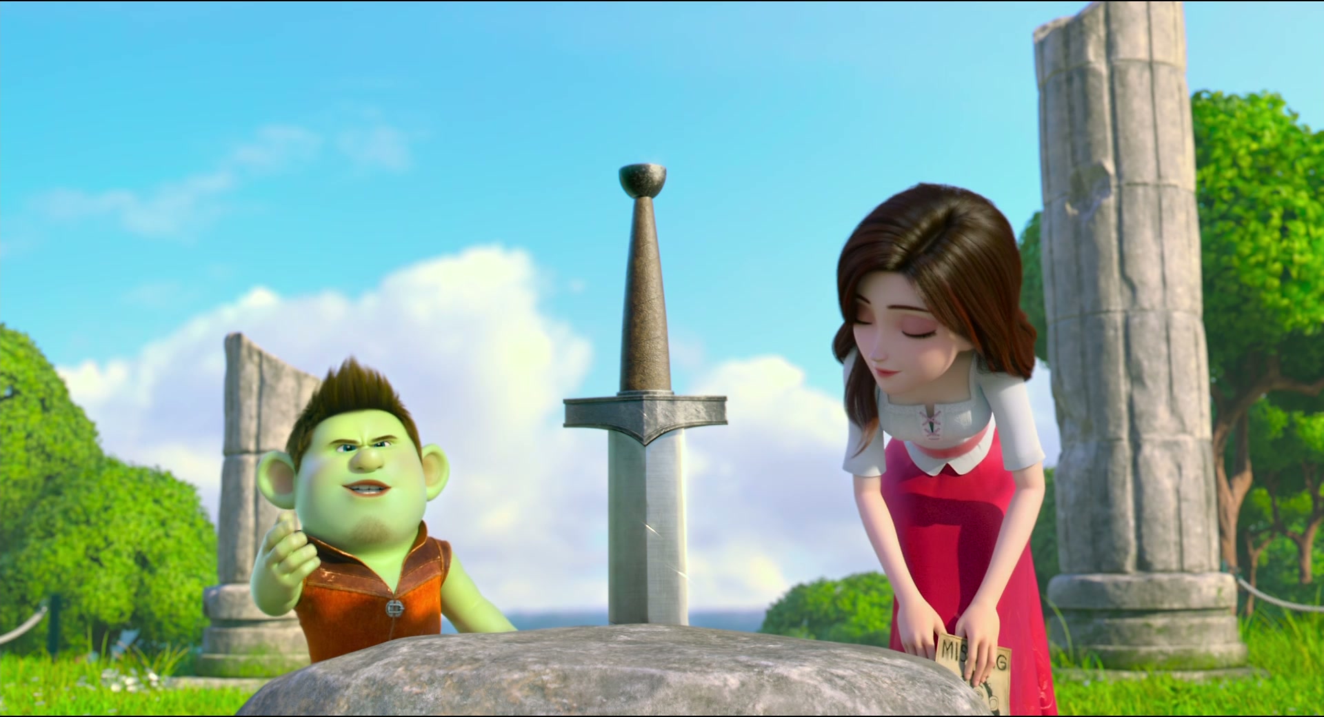 "I present Excalibur, a legendary swordtrapped in this rock for ...
