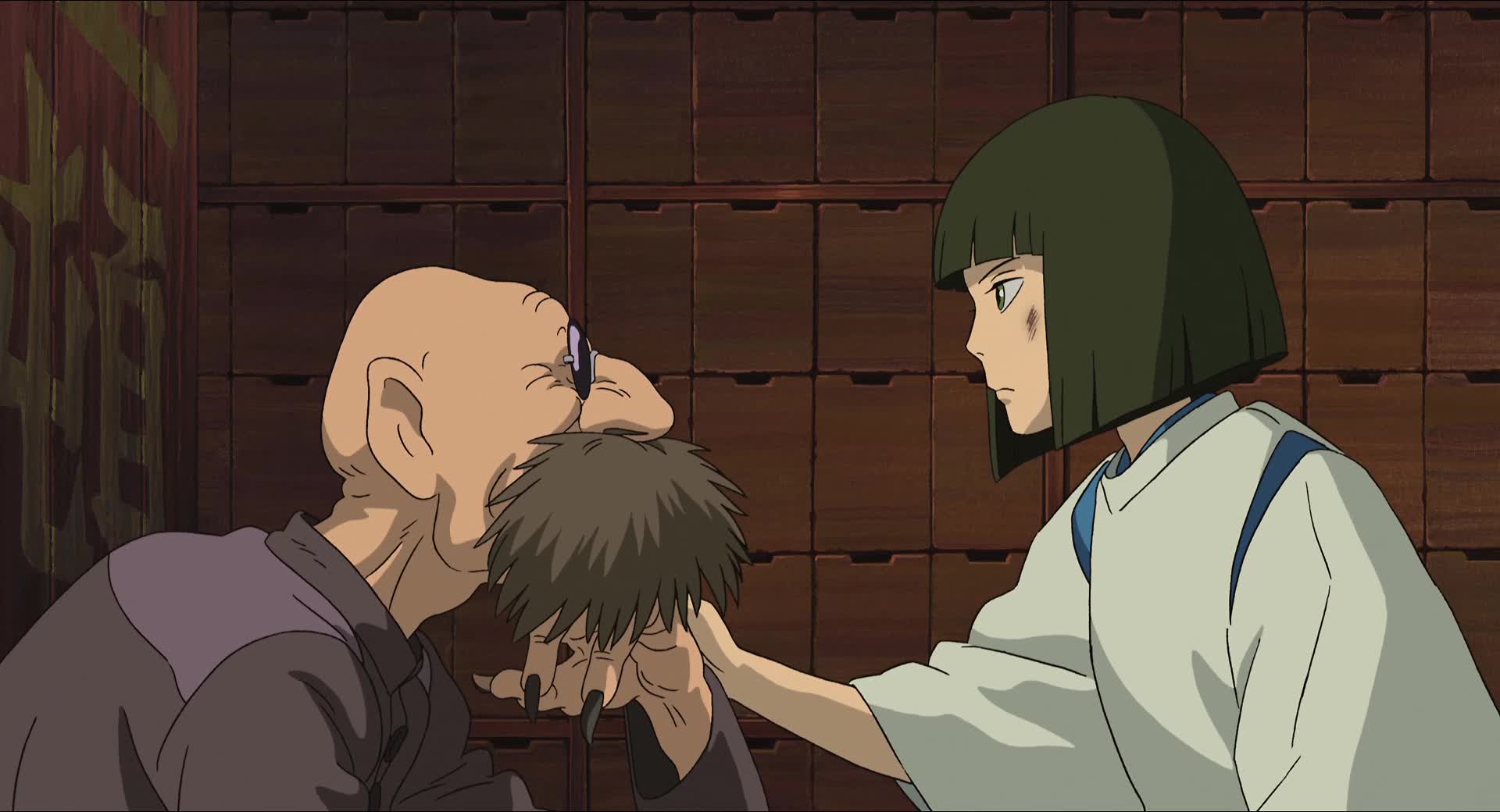 "Kamaji. Oh, Haku, you're awake. Where's Sen? What happened? Please ...