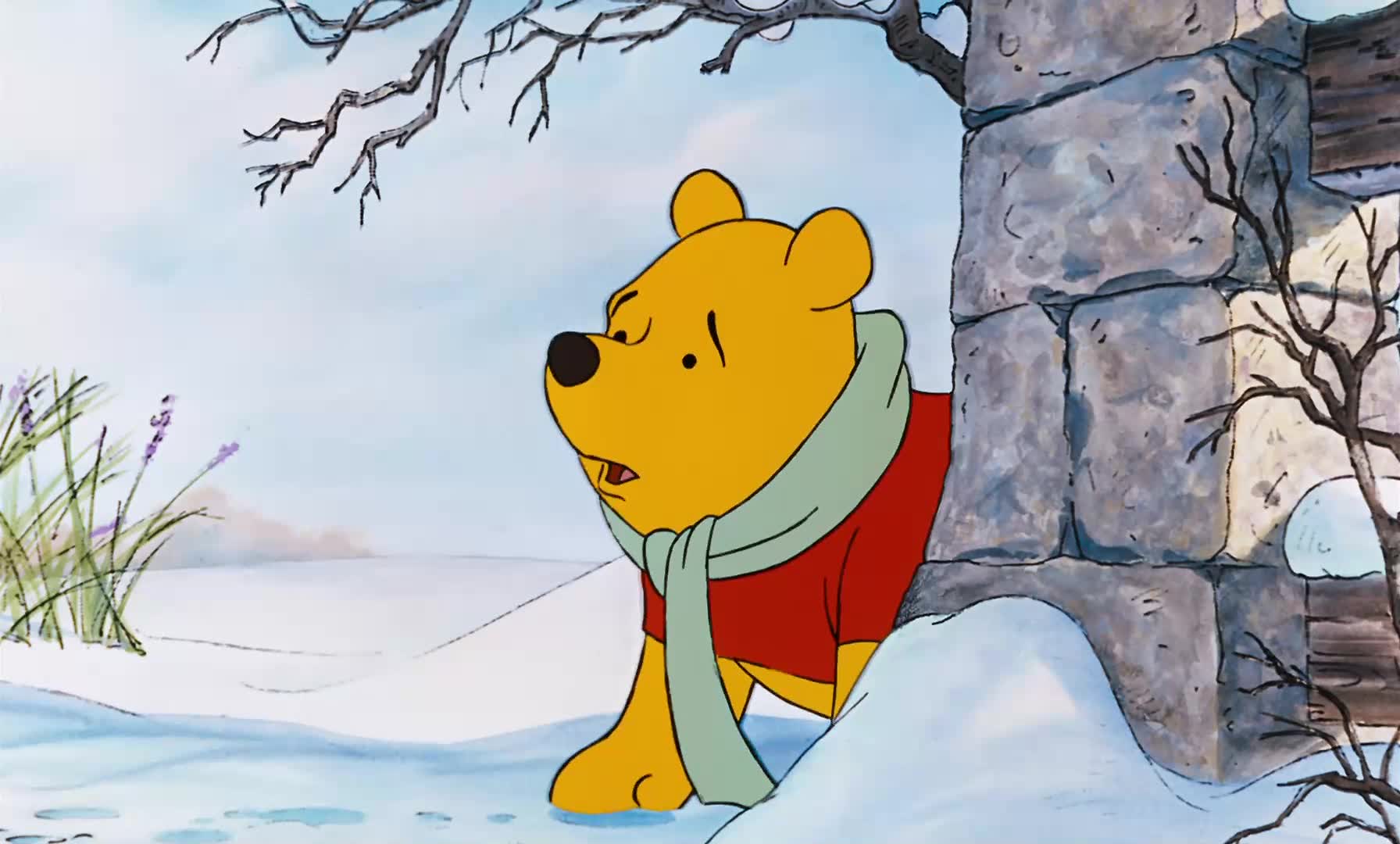 Look, look, Piglet. There's something in that tree over there. Is it ...
