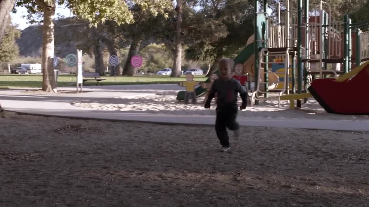 "Look, there he is.Here comes Abel. Here he comes. Daddy. Hey, buddy ...