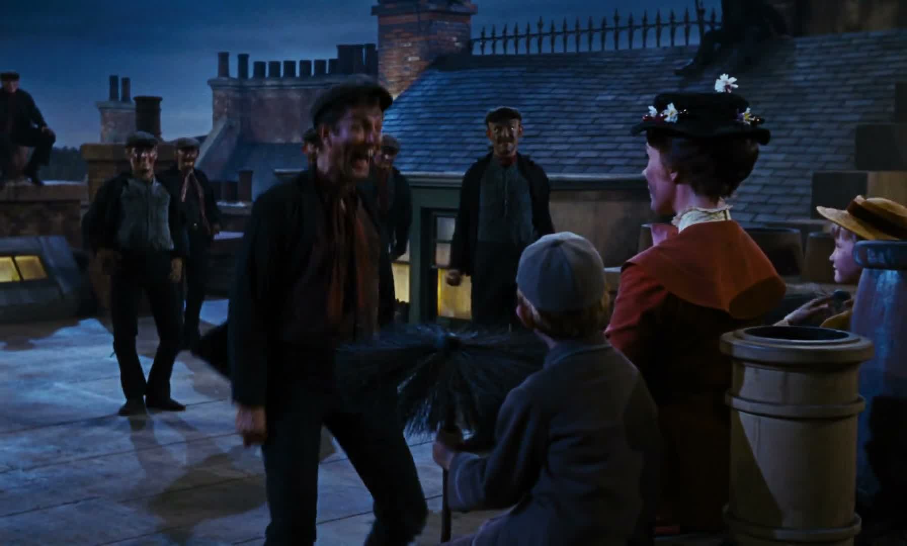 Mary Poppins, step in time! There you go, Mary Poppins! Lucky old Bert ...