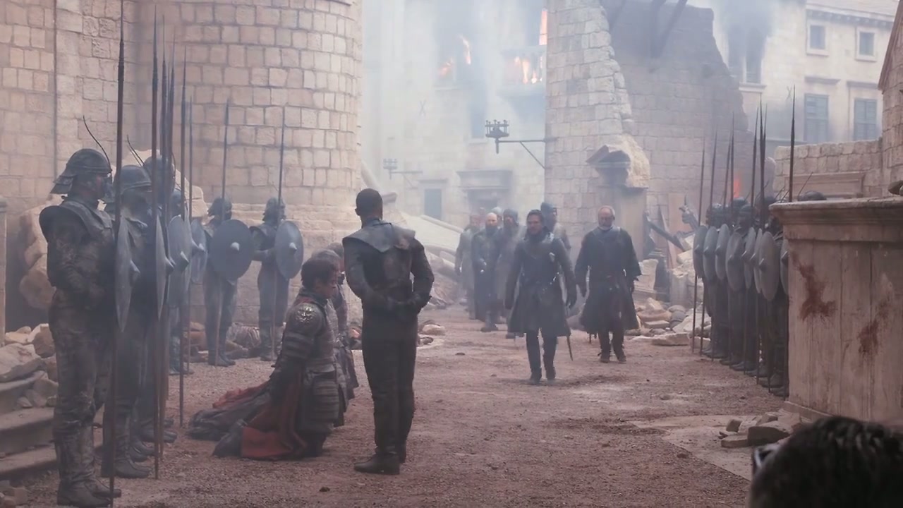 Grey Worm, he's totally gone, and of course Jon'strying to save lives ...