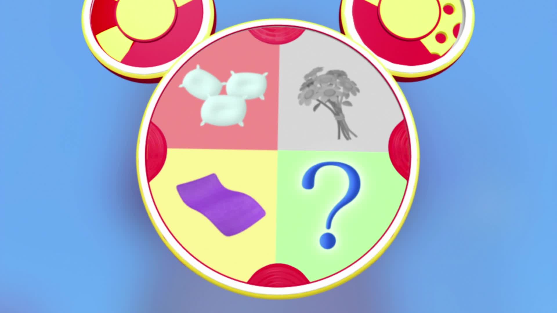 Well, we have pillows, a bed sheet and the mystery Mouseketool. Which ...