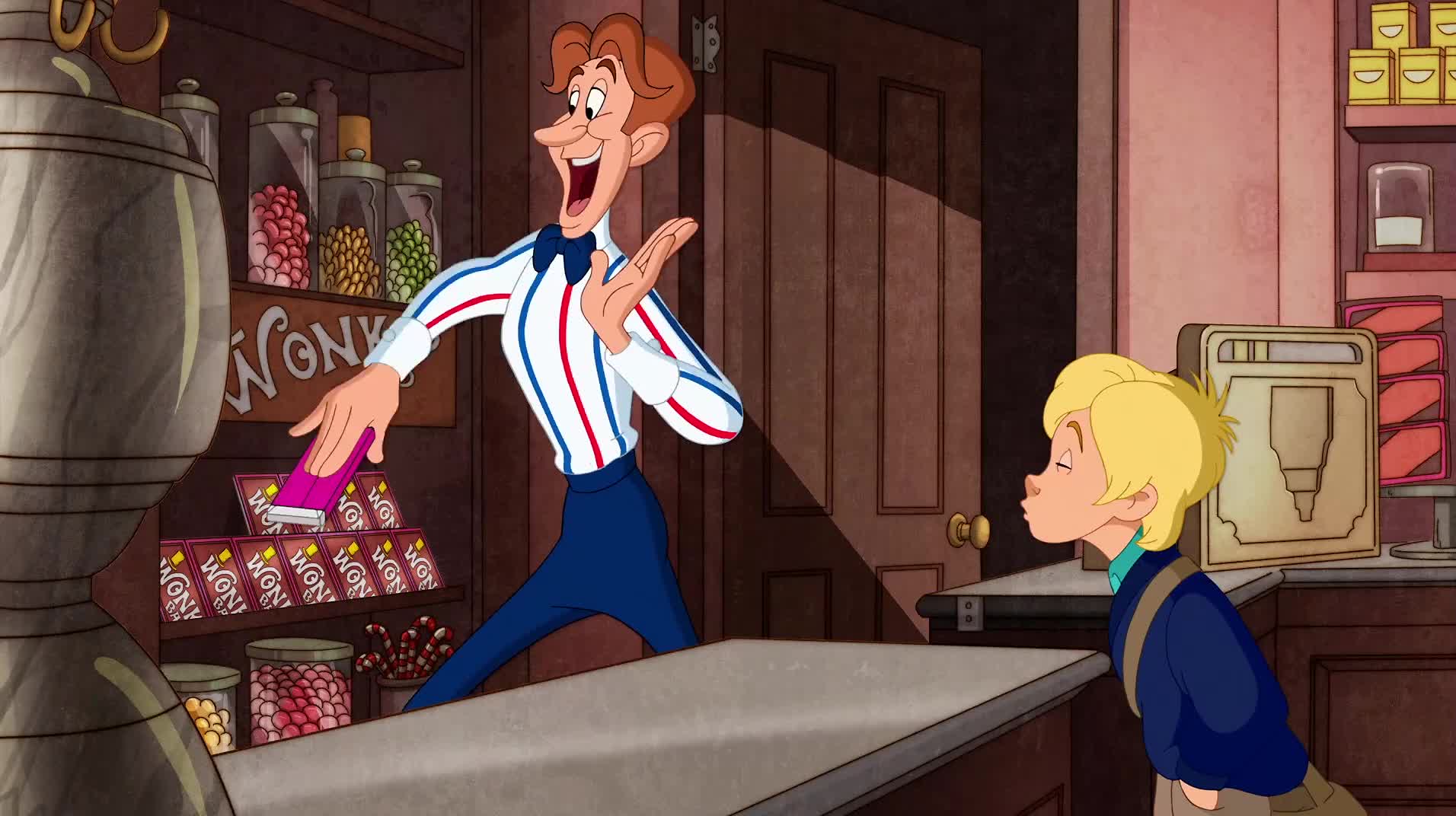 One wonka bar it is. Wait till grandpa Joesees this. We're gonna have a ...