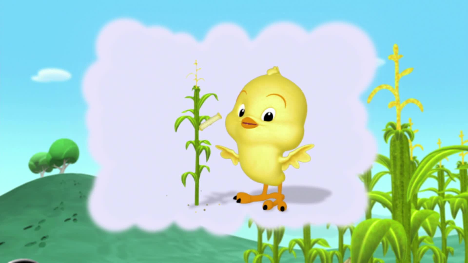 Right! The giant chicksprobably ate all the corn. We need to find ...
