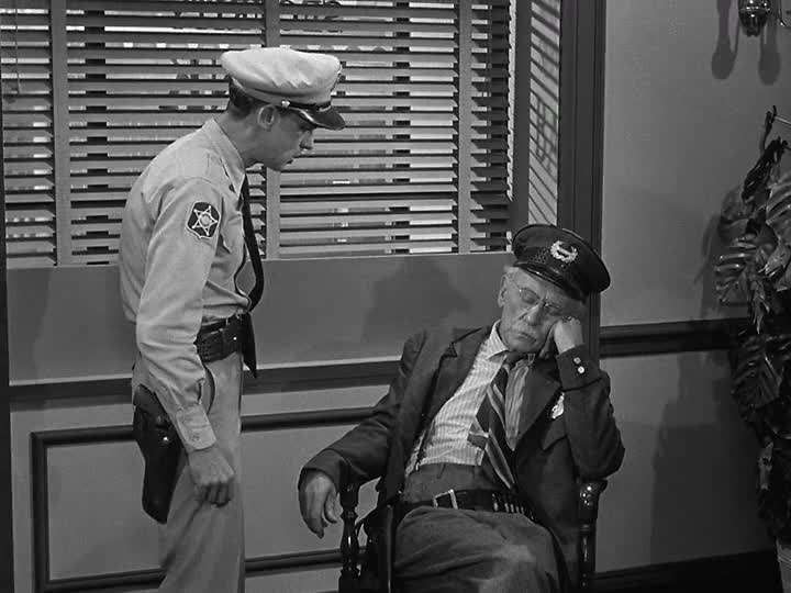 STICK 'EM UP. OH, HIYA, BARNEY. ALL RIGHT, ASA,ON YOUR FEET. THIS IS A ...