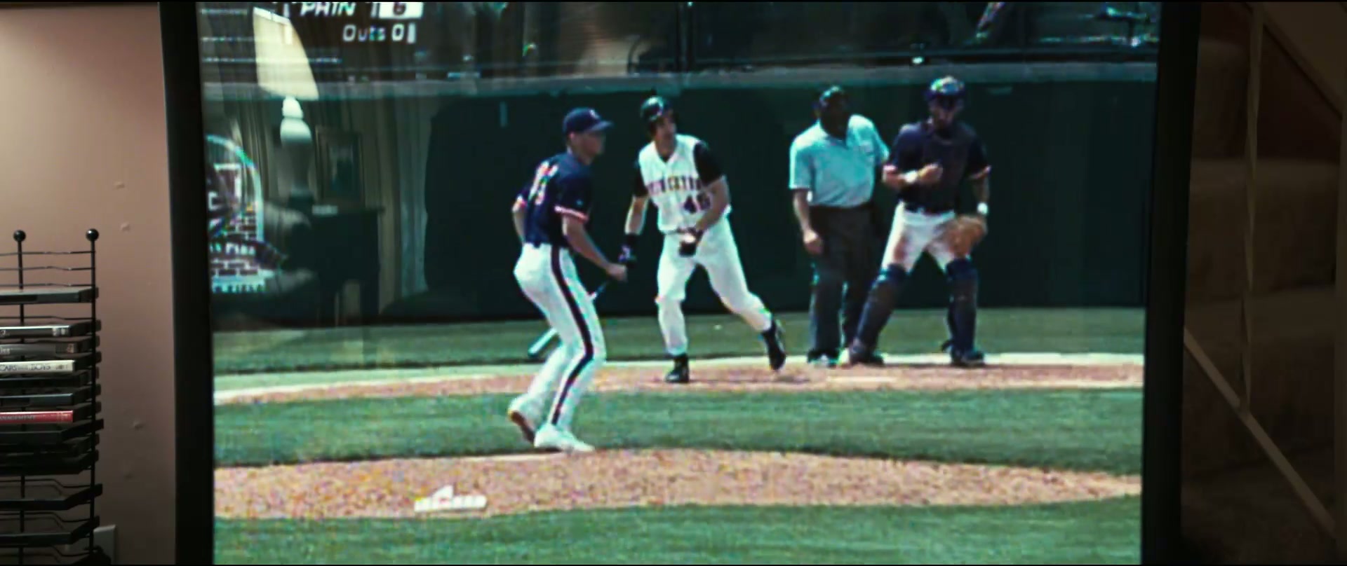 swung on, right back to the third baseman to second base! Double play ...