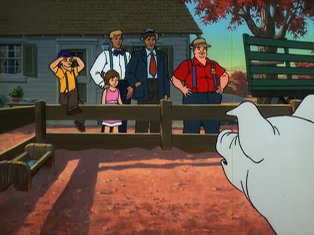 There he is.That's some pig. He's terrific.He's radiant. Well, he's ...