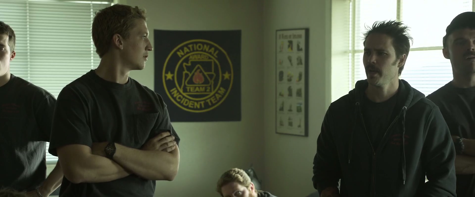"Two days off,right back at it, boys.(DOOR OPENS) Hey, guys, listen up ...