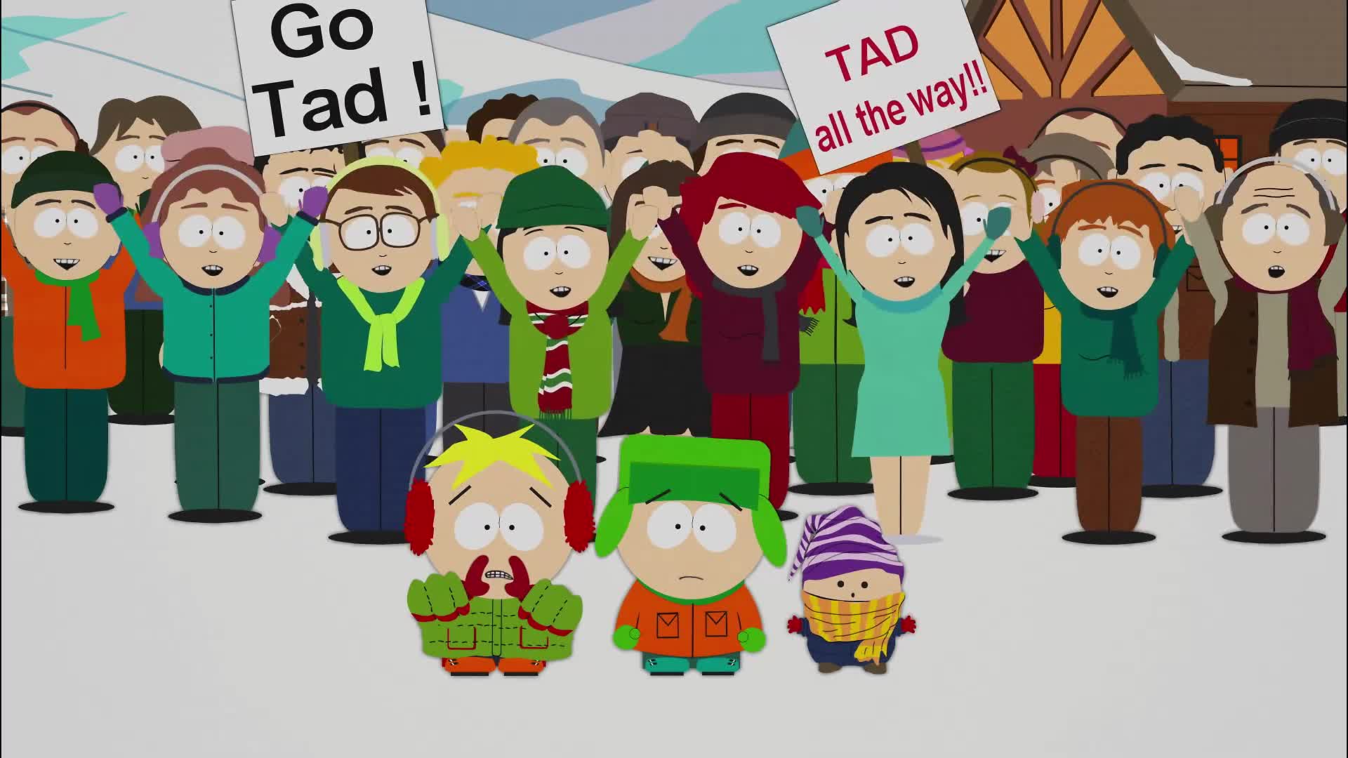 Uh, go, Stan! French fries.Pizza. French fries.Pizza. He's got him!Tad ...