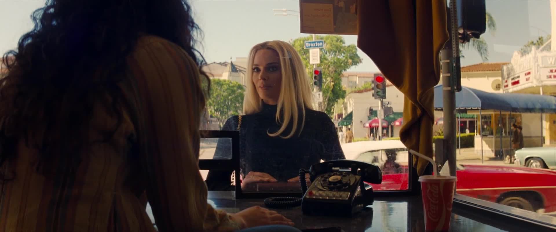 "I'm in the movie. I'm Sharon Tate. You're in this? I play Miss Carlson ...