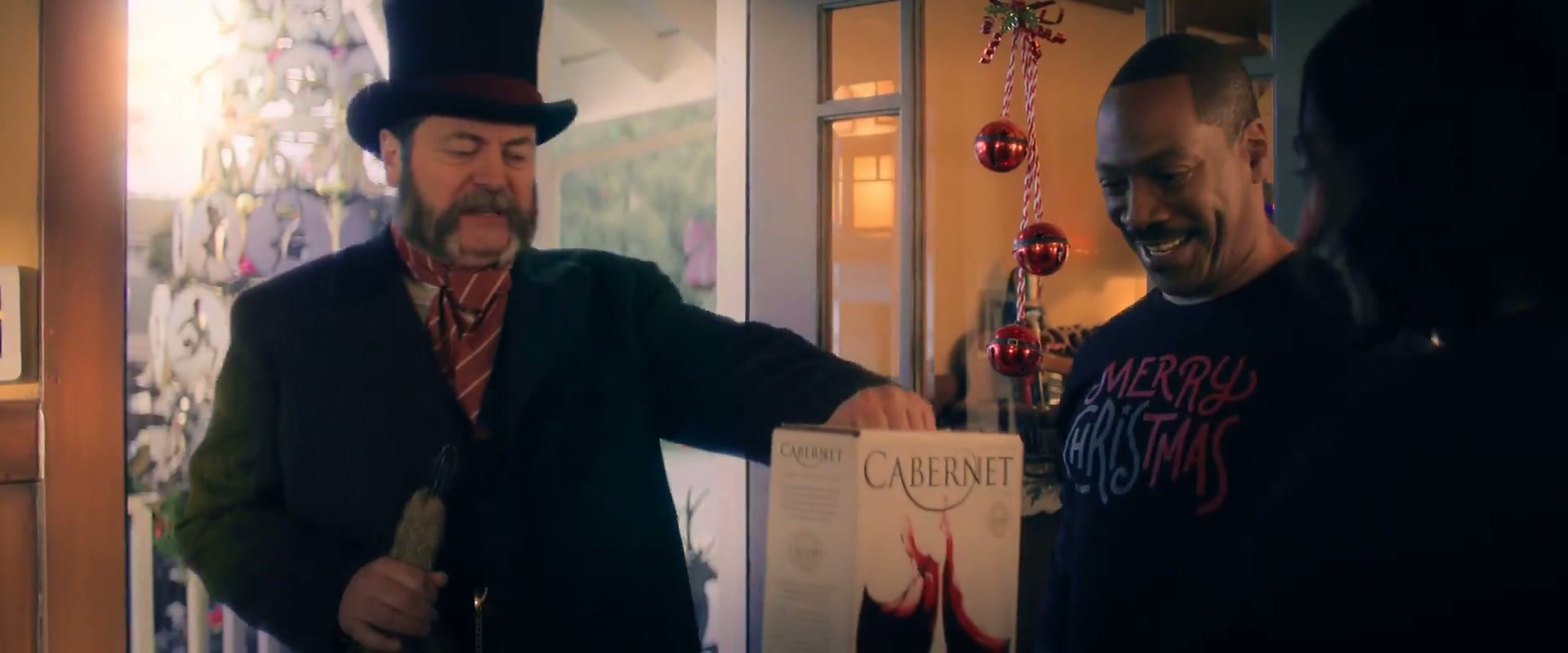 - What is that?- This is wine in a box! - Candy Cane Lane | Clip.Cafe
