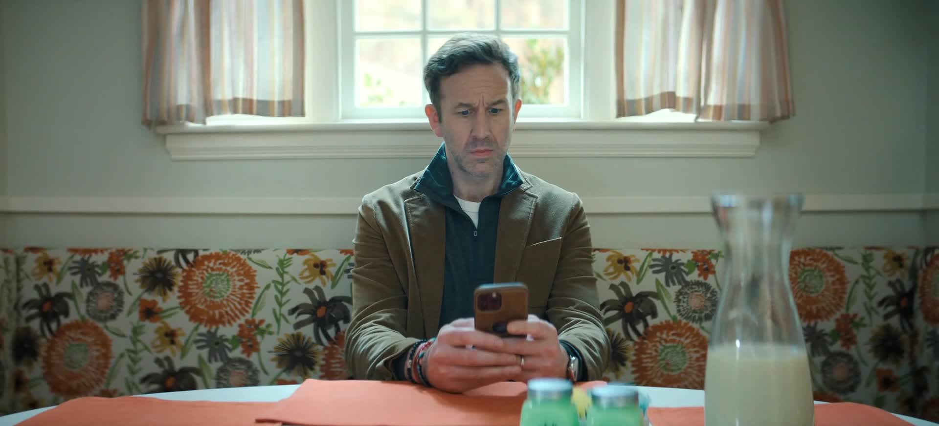Who you texting? No, I wasn't. I was just waiting for breakfast. Sorry ...