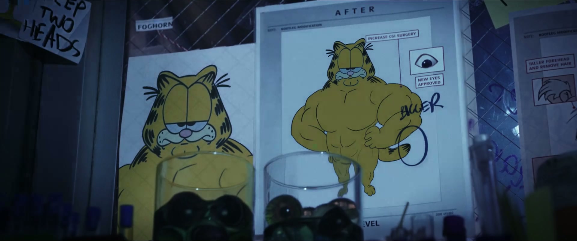 Whoa. Garfield's little bodycan't take muscles like that. - Chip 'n ...
