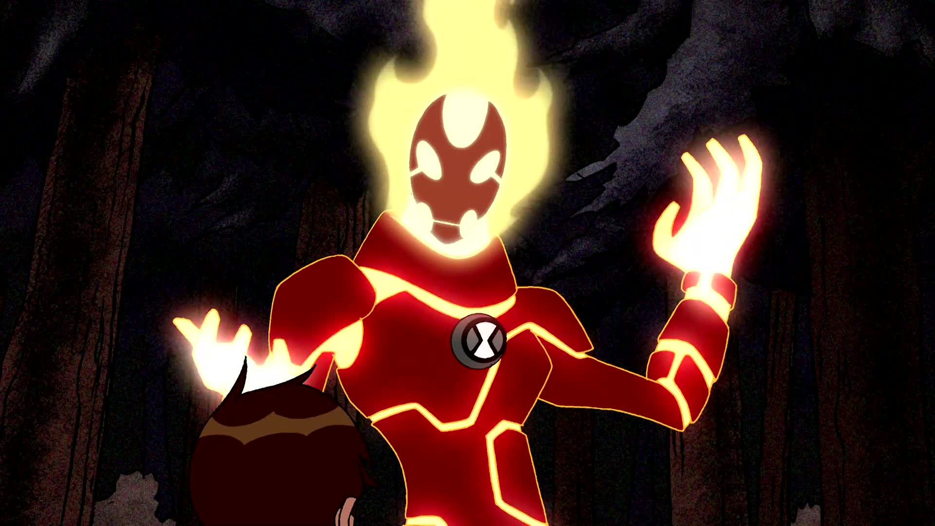 Whoa!I'm on fire, but I don't feel like it. Because you're heatblast ...
