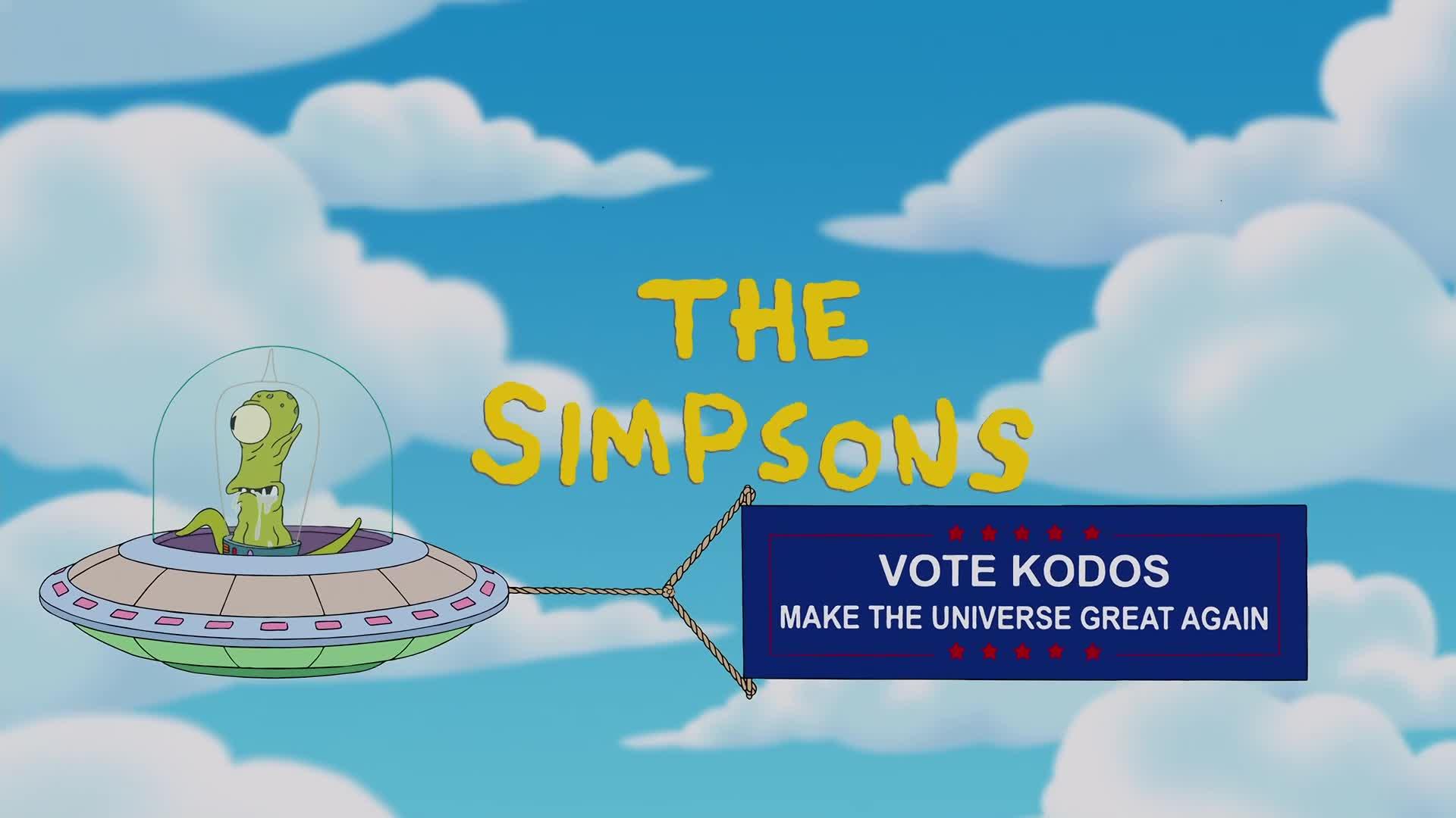 {\an8}-(laughs) ♪ The Simpsons ♪ {\an8}(theme music playing) (exclaims ...