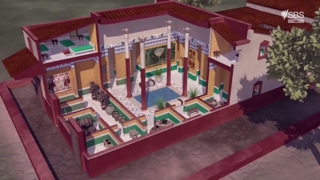 "Constructed on two levels, the ground floor had 10 roomsspread around ...