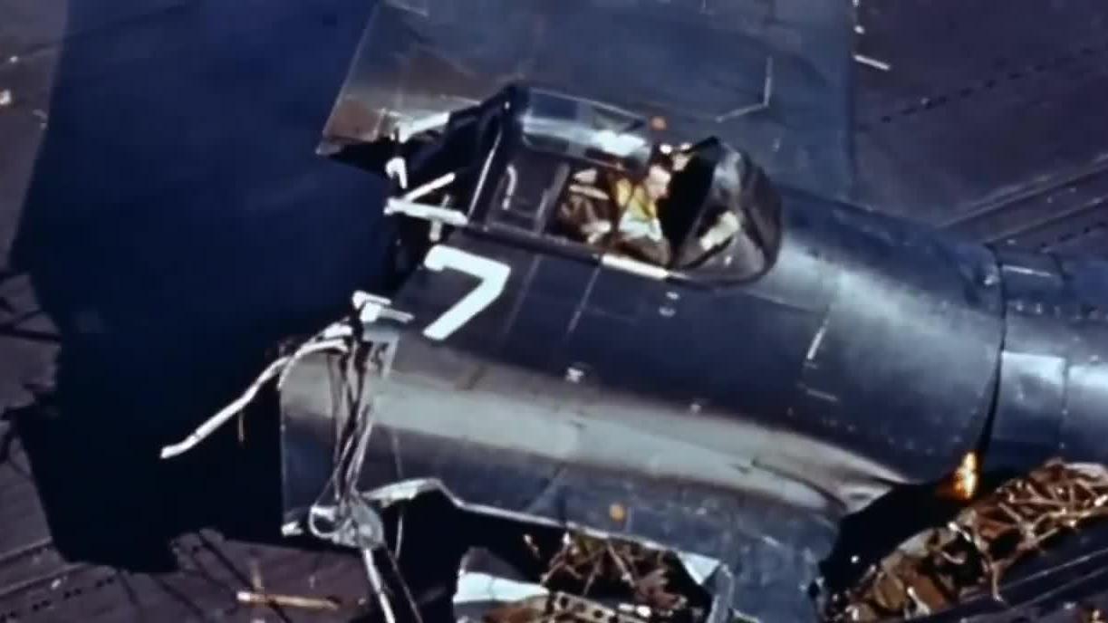 'Crash on the flight deck.Crash on the flight deck.' One in on the deck ...