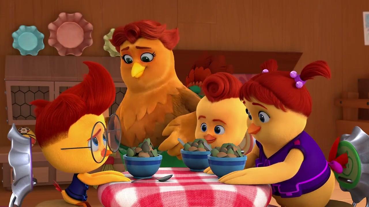 "Eat up, chicky-poos!After lunch, you need to brush your beaks,tidy up ...