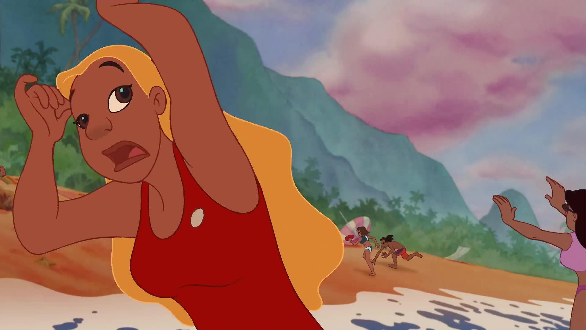 (GROWLS) (SCREAMING) - Aloha. Bye-bye. (COUGHS) (LAUGHS) - Lilo ...