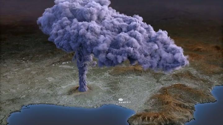 "As the eruption lost power, The central column gave way to gravity ...