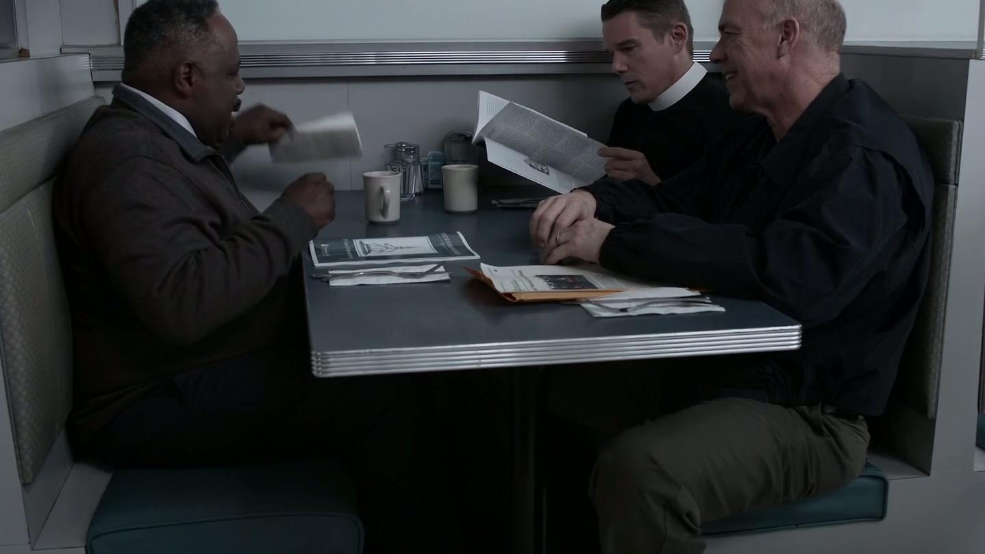Okay. Um, we drew upa little seating chart. - First Reformed | Clip.Cafe