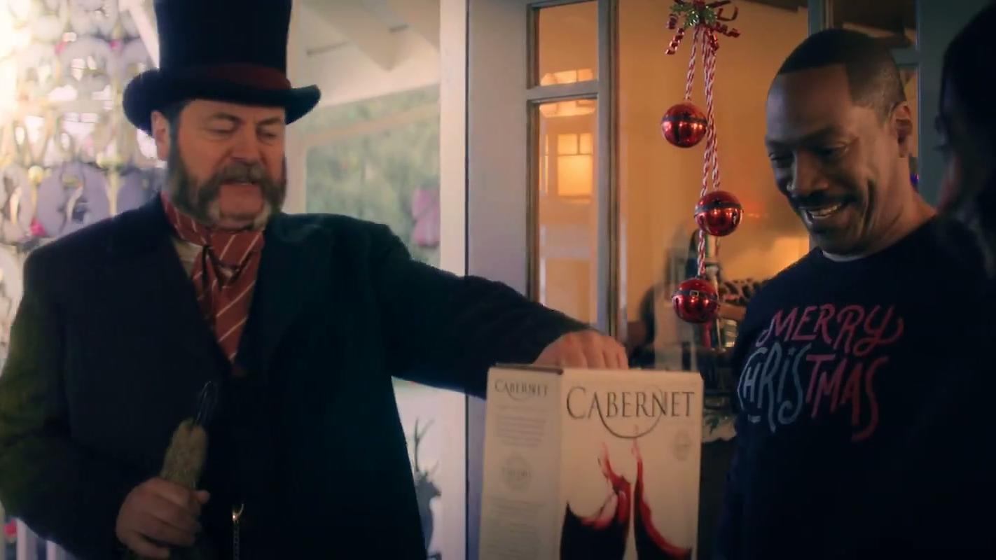- What is that?- This is wine in a box! - Candy Cane Lane | Clip.Cafe