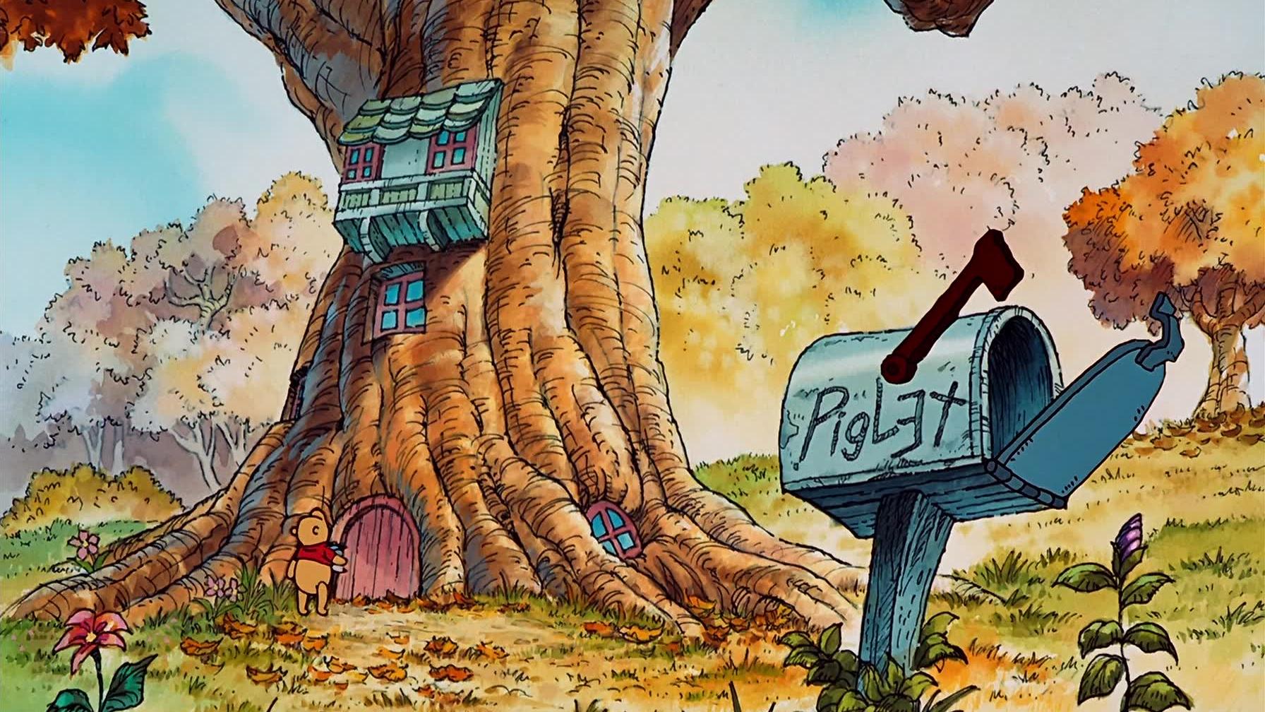 "Piglet, whatever are you doing - up there? I'm doing just what ...