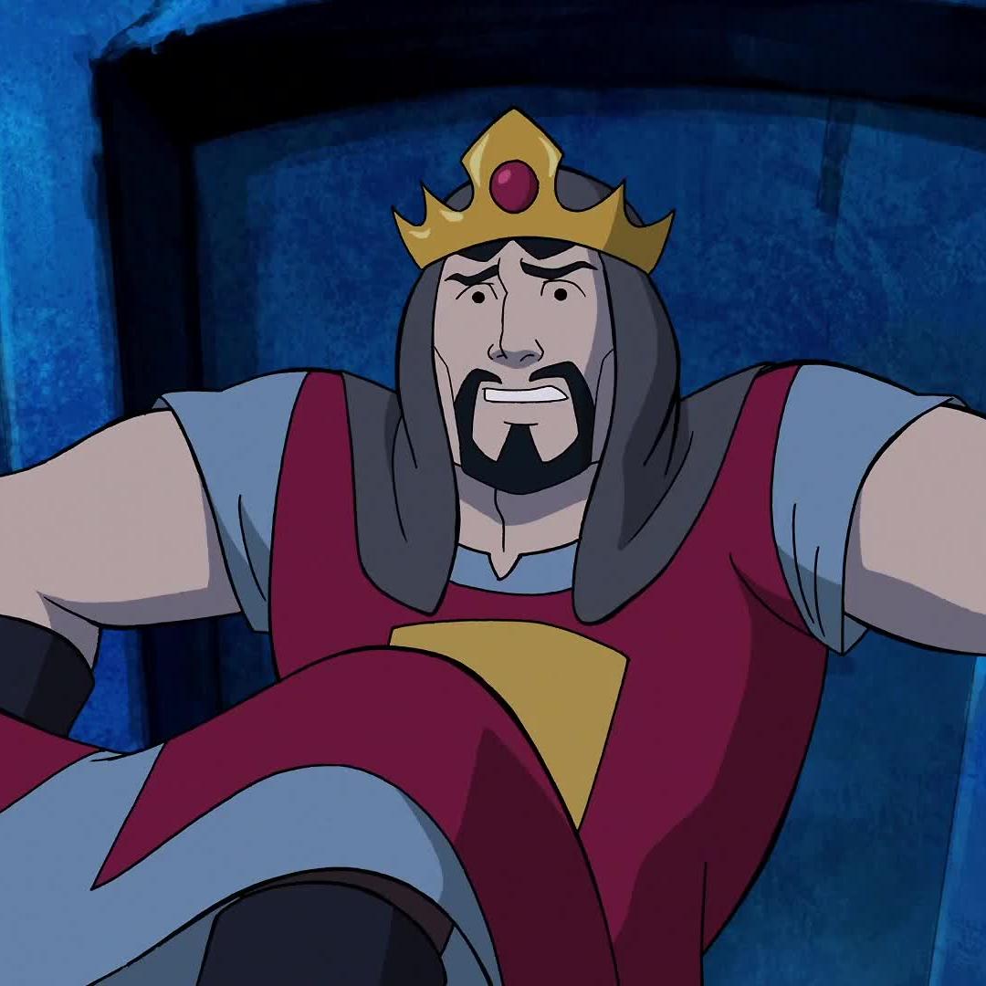 "Come on, King Arthur.Put the dragons right behind us. Go, Shaggy. I ...