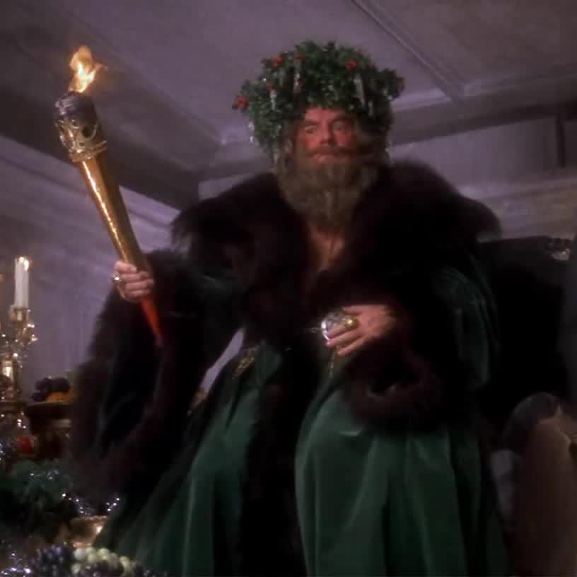 Come over here, you weird little man! I am the Spirit of Christmas ...