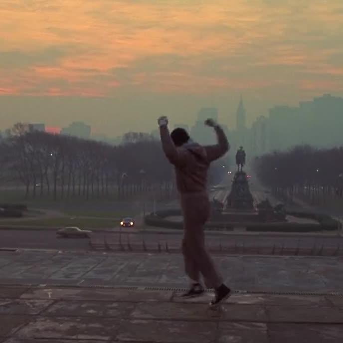 Gonna fly now Flying high now Gonna fly Fly Fly - Rocky | Clip.Cafe