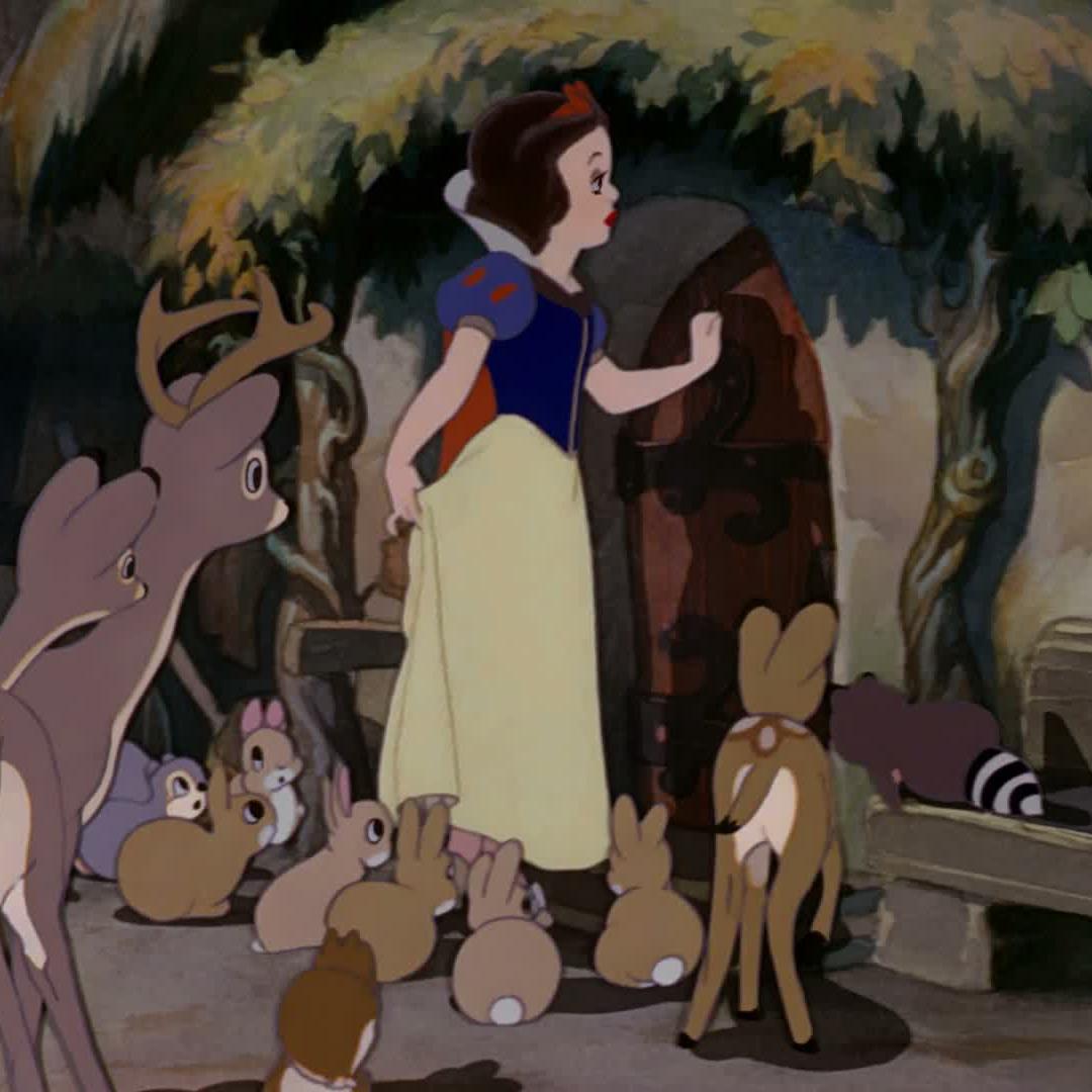 Guess there's no one home. Hello? May I come in? Shh! - Snow White and ...