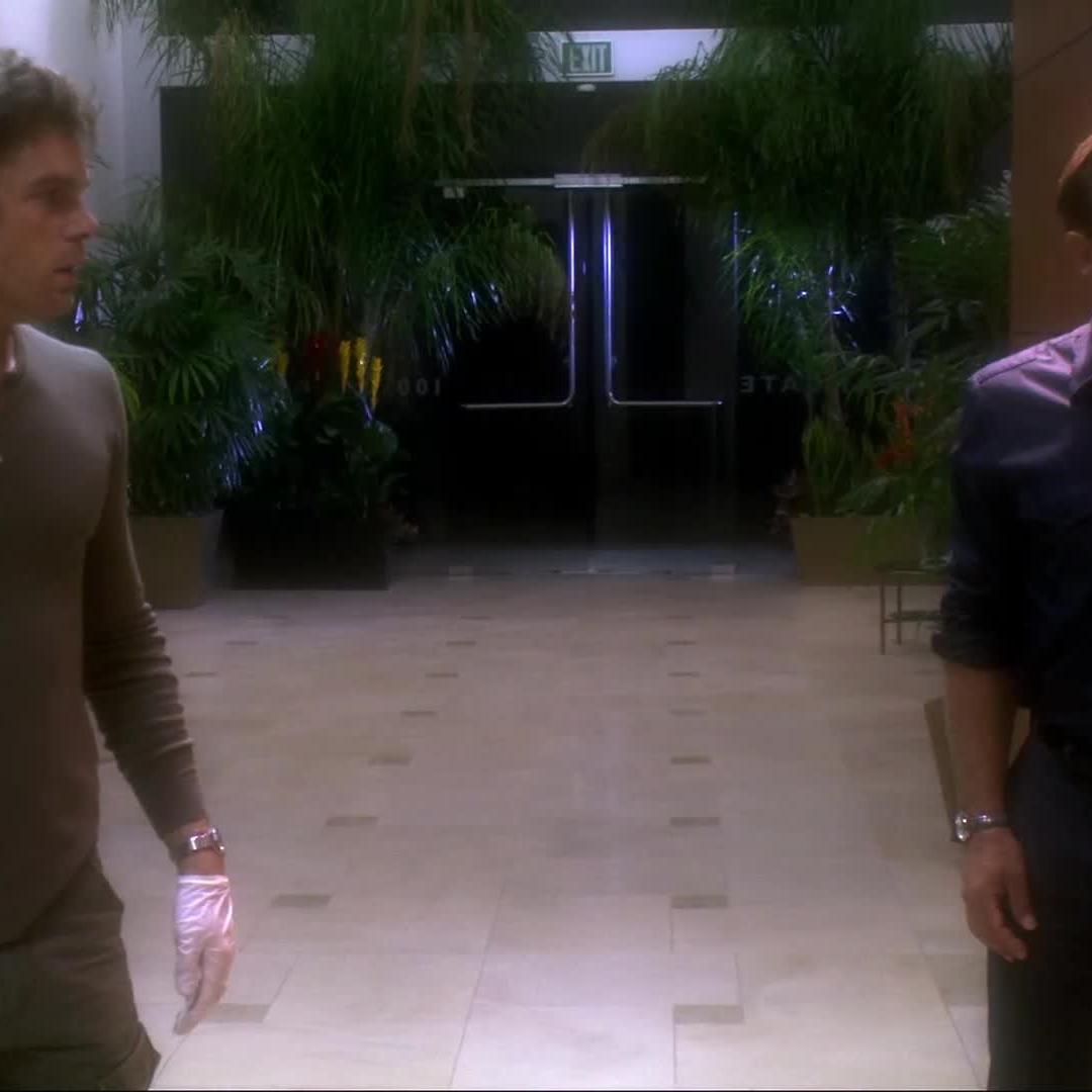 (Harry) The elevators aren't moving.He's using the stairs. (Dexter ...