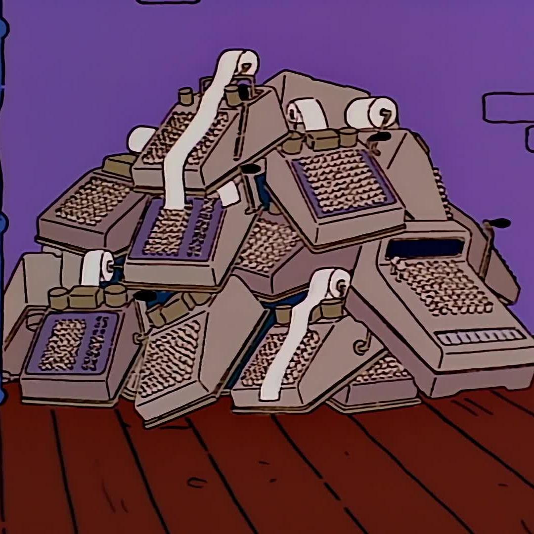 "Wow... adding machines. Industrial waste. What should we dowith all ...