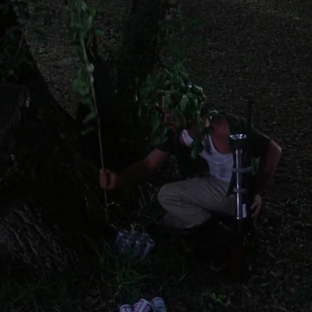Pay no attention to that bushmoving around there by that tree. lt's ...