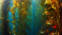 "A magnificent submarine forest. These stands of giant kelpare as ...