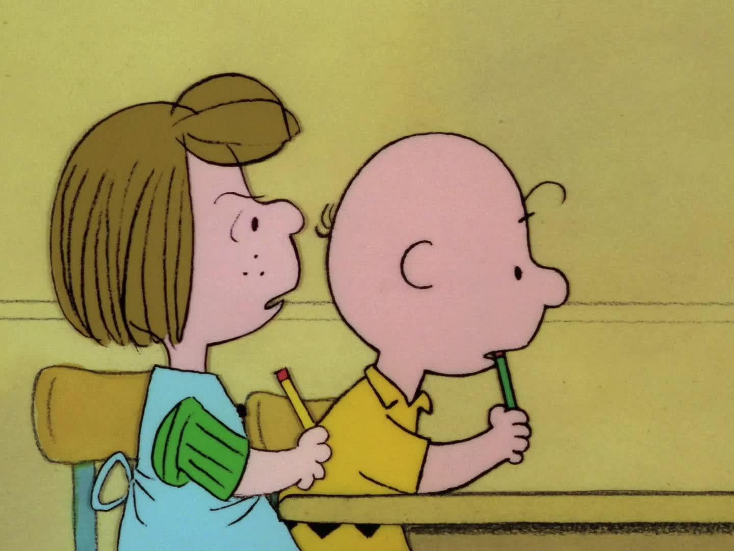 "Don't chew on your eraser, Chuck. It bugs me. Stop drumming your ...