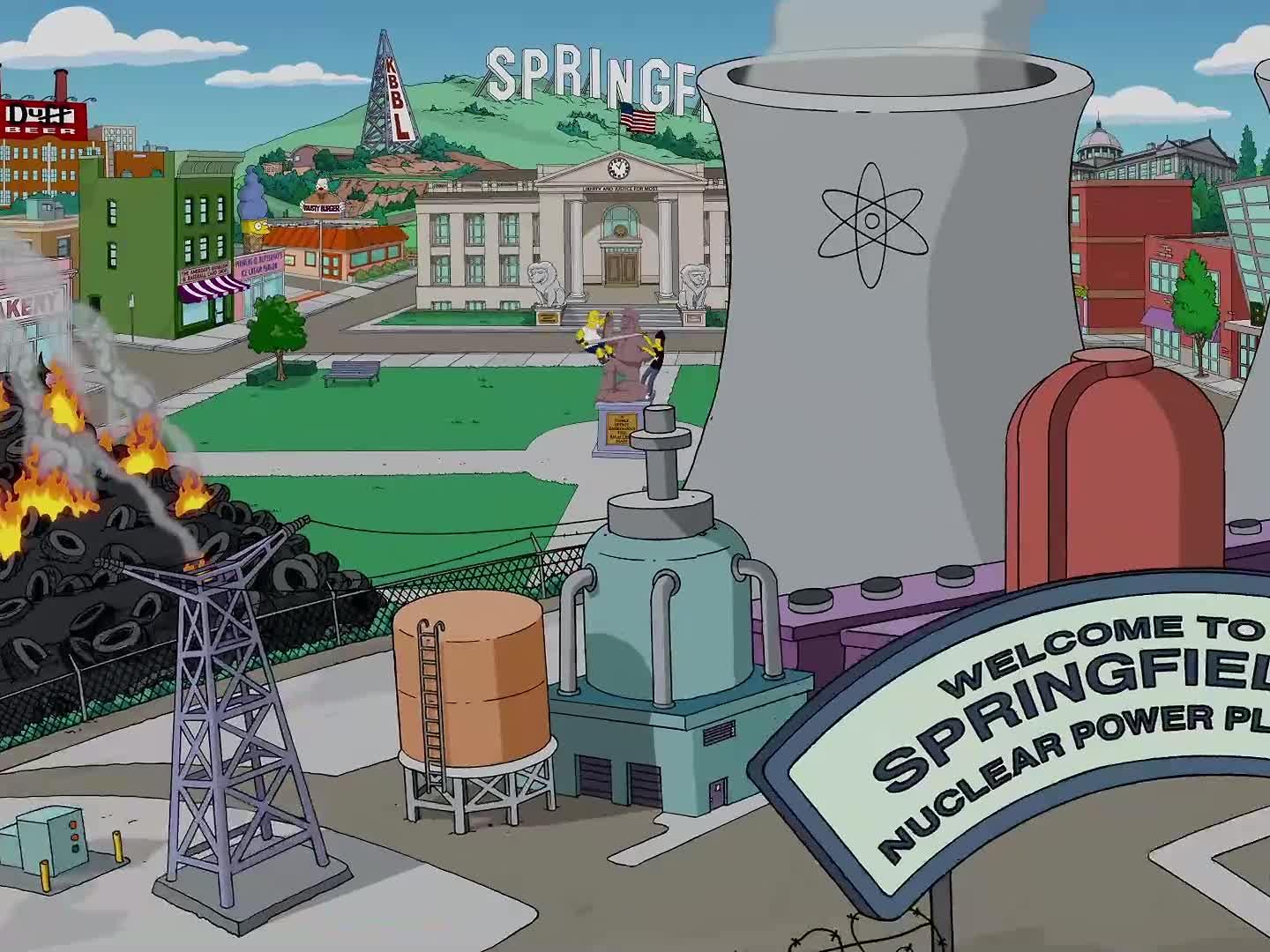 The Simpsons ♪ (exclaiming) (school bell ringing) (Barney belches ...