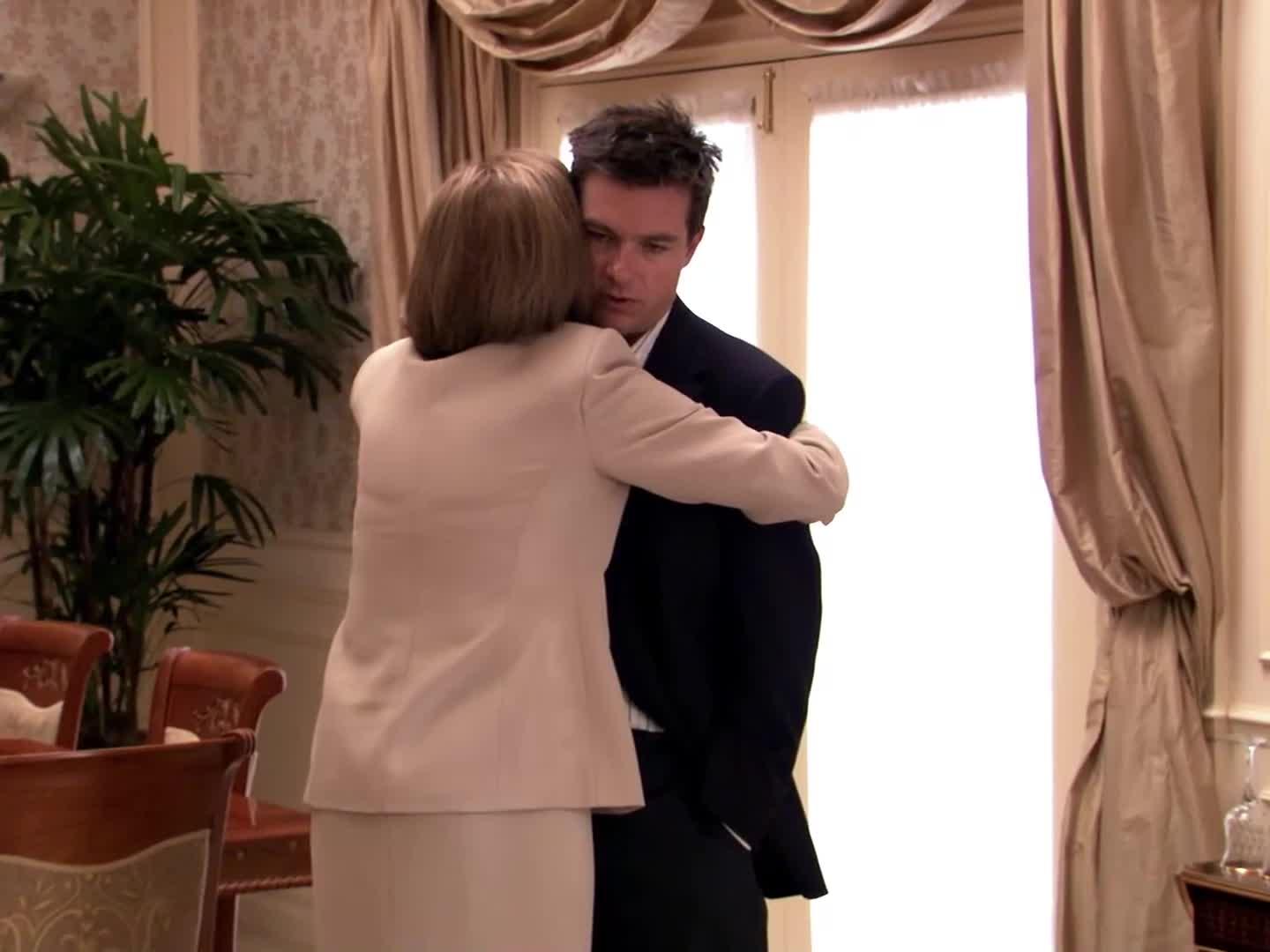 Why are you squeezing me with your body? It's a hug, Michael. I'm ...
