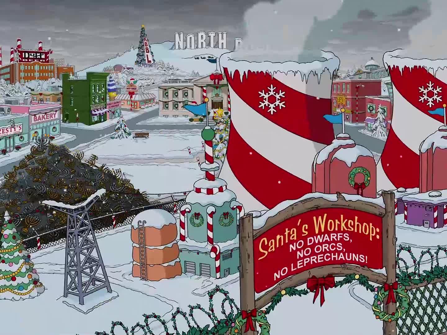 -("Jingle Bells" playing) ♪ The Simpsons ♪ (Barney belches) (theme ...