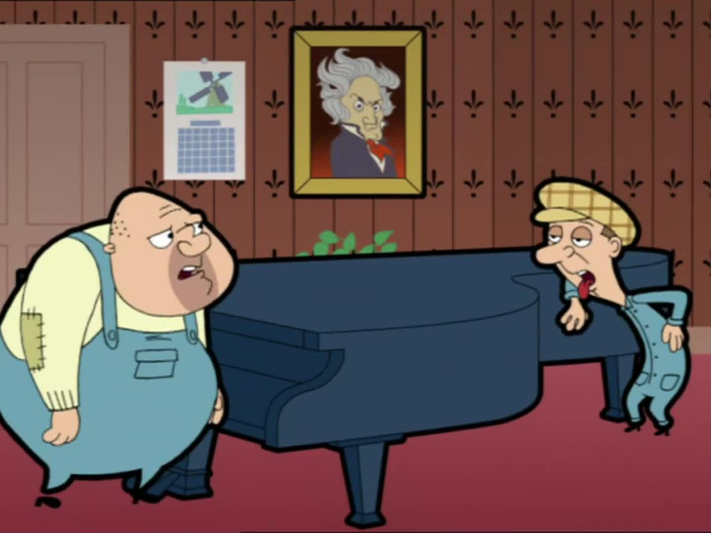 Here we go, then. Oh, dear. Hmm. Hmm. Try--Try there. - Mr. Bean: The ...