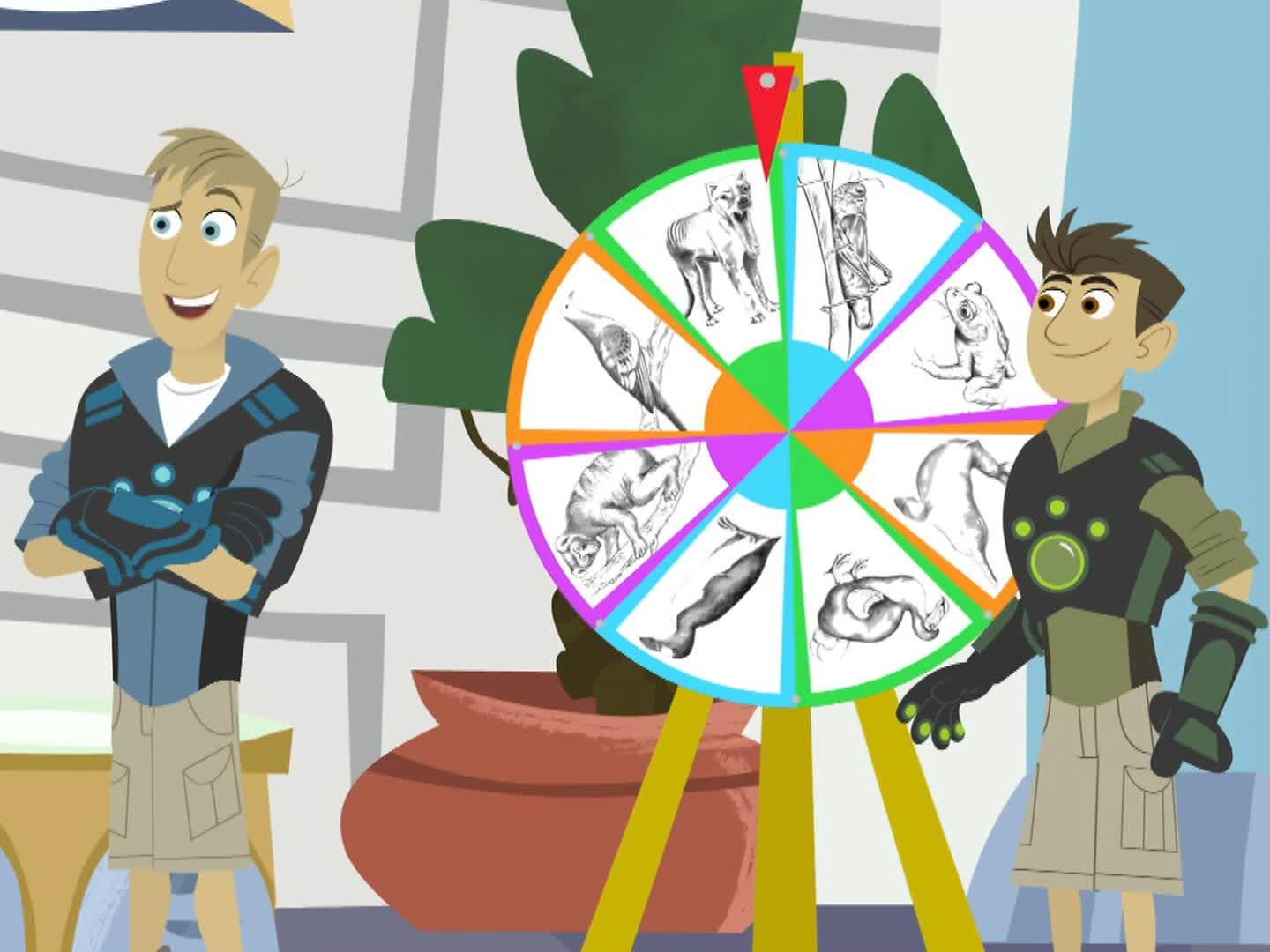 Nice spinning wheel. Thanks. I'll spin. They're playinga little animal ...